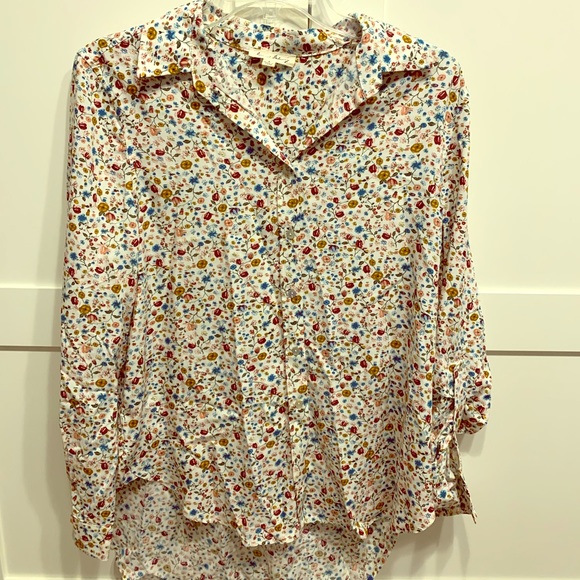 Tops | Floral Button Up Blouse | Poshmark